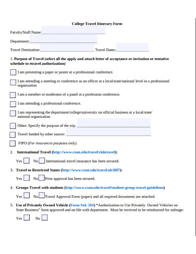 Travel Itinerary - 30+ Examples, Format, Pdf | Examples