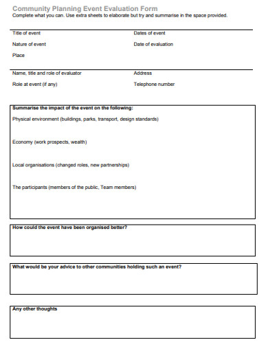 Event Evaluation Form - 15+ Examples, Format, Pdf | Examples
