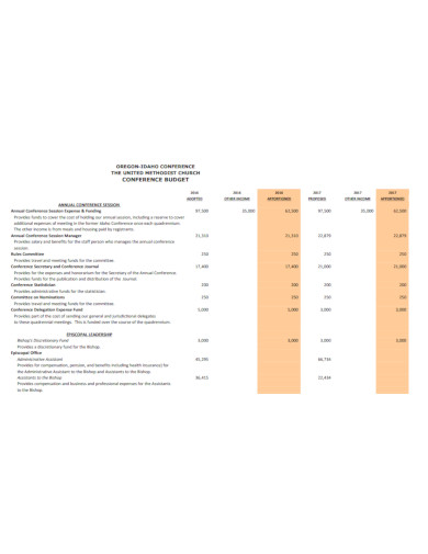 Conference Budget - 18+ Examples, Format, Pdf | Examples