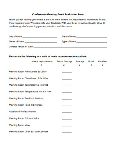Event Evaluation Form - 15+ Examples, Format, Pdf | Examples