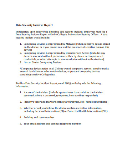 Security Incident Report - 16+ Examples, Format, How to write, Pdf