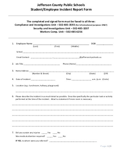Student Incident Report - 21+ Examples, Format, Pdf | Examples