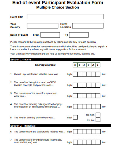 Event Evaluation Form - 15+ Examples, Format, Pdf | Examples
