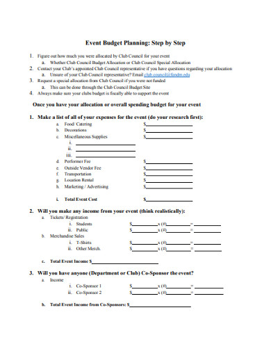 Event Budget - 21+ Examples, Format, Pdf | Examples