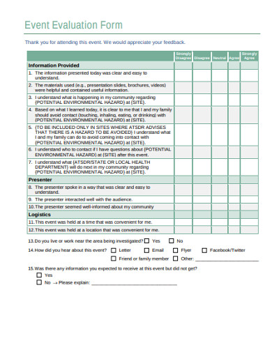 Event Evaluation Form 15 Examples Format Pdf Examples