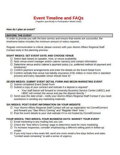 Event Marketing Timeline - 6+ Examples, Format, Pdf