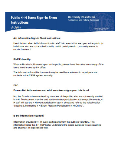 Event Sign in Sheet - 13+ Examples, Format, Pdf | Examples