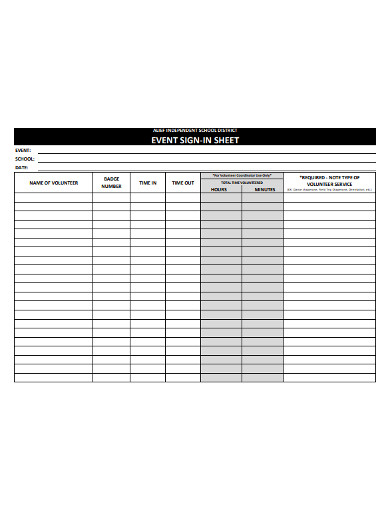 Event Sign in Sheet - 13+ Examples, Format, Pdf | Examples