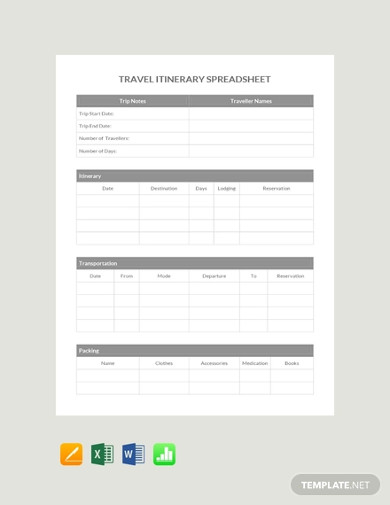 Travel Itinerary - 30+ Examples, Format, Pdf | Examples