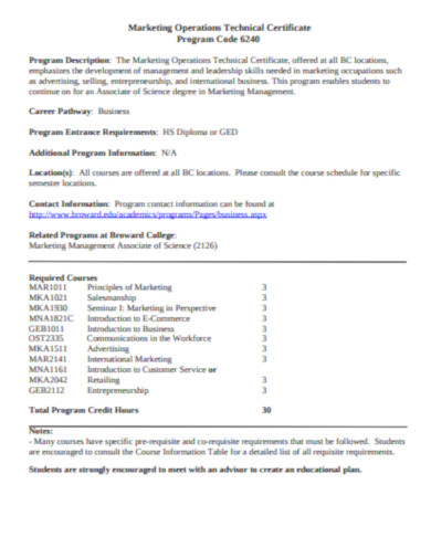 Marketing Certificate - 16+ Examples, Format, Pdf | Examples