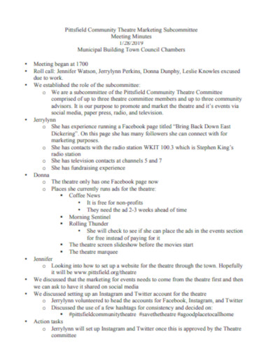 Marketing Meeting Minutes - 10+ Examples, Format, Pdf | Examples