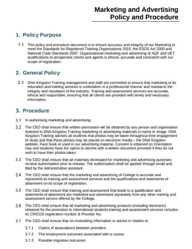Marketing Policy Examples - 12+ Templates | Examples
