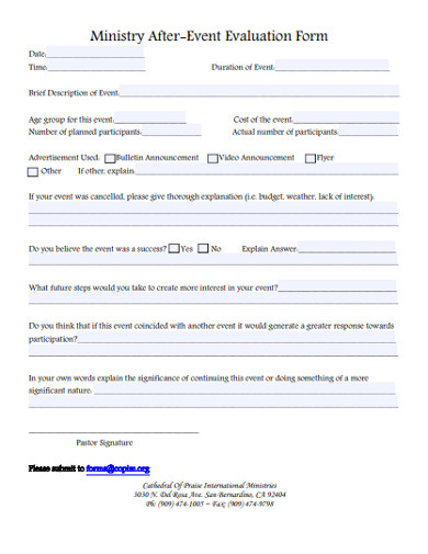 Event Evaluation Form - 15+ Examples, Format, Pdf | Examples