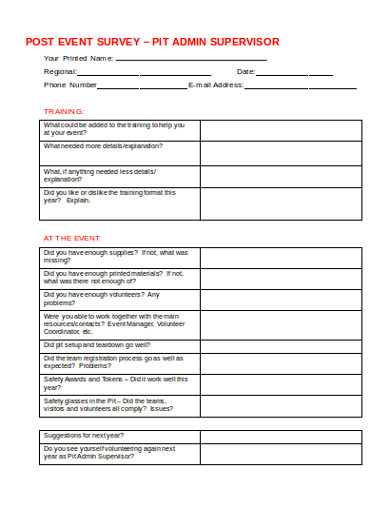 Event Survey - 15+ Examples, Format, Pdf | Examples