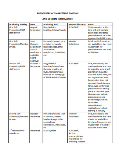 Event Marketing Timeline - 6+ Examples, Format, Pdf