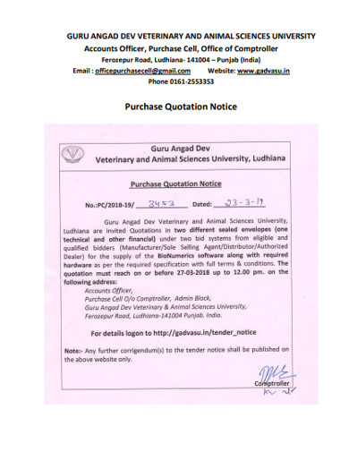 Purchase Quotation - 12+ Examples, Format, Pdf | Examples