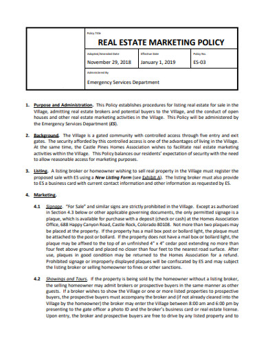 Marketing Policy Examples - 12+ Templates | Examples