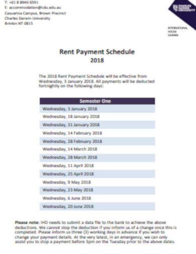 Rent Schedule - 15+ Examples, Format, Pdf | Examples