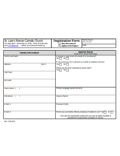 Church Registration Form - 14+ Examples, Format, Pdf