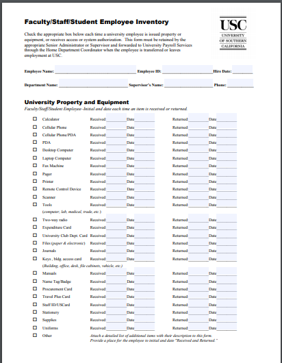 Employee Inventory - 10+ Examples, Format, Pdf | Examples