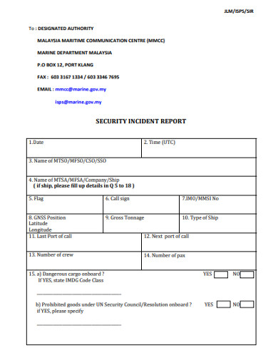 Security Incident Report - 16+ Examples, Format, How to write, Pdf