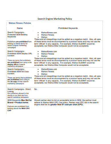 Marketing Policy Examples - 12+ Templates | Examples