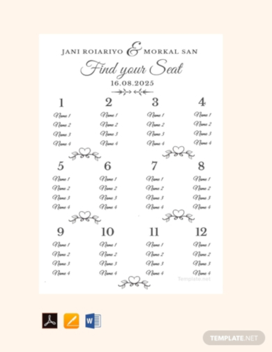 Simple Wedding Seating Chart Examples 13 Templates Download Now In 