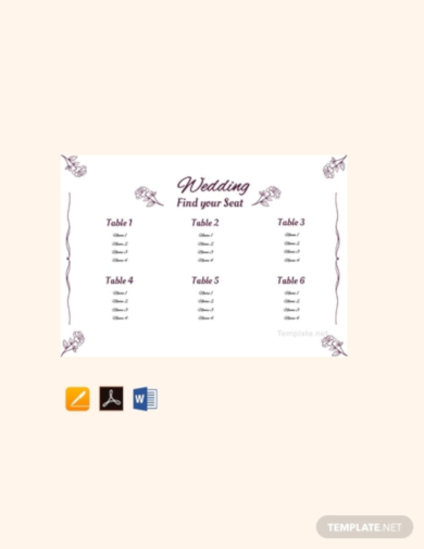 Simple Wedding Seating Chart Examples 13 Templates Download Now In Illustrator InDesign 