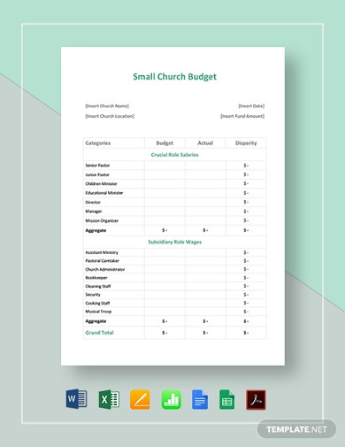 Church Budget Examples 18 In Google Docs Google Sheets MS Excel 