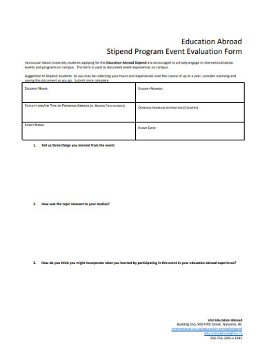 Event Evaluation Form - 15+ Examples, Format, Pdf | Examples