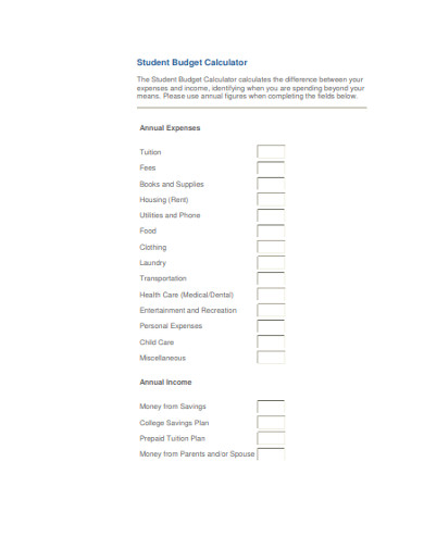 Student Budget Examples - 18+ Templates [Download Now] | Examples