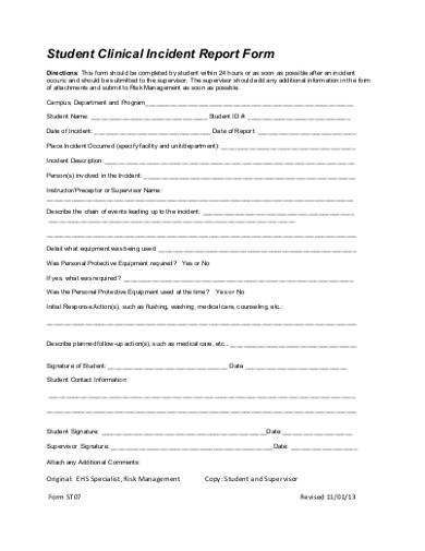 Student Incident Report - 21+ Examples, Format, Pdf | Examples