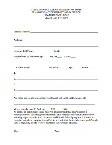 Church Registration Form - 14+ Examples, Format, Pdf