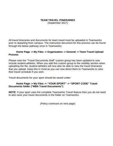 Travel Itinerary - 30+ Examples, Format, Pdf | Examples