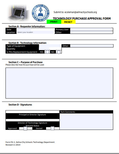 Purchase Approval Form - 12+ Examples, Format, Sample | Examples
