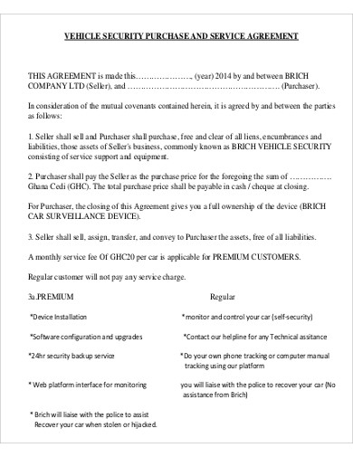 Vehicle Purchase Agreement - 10+ Examples, Format, Pdf | Examples