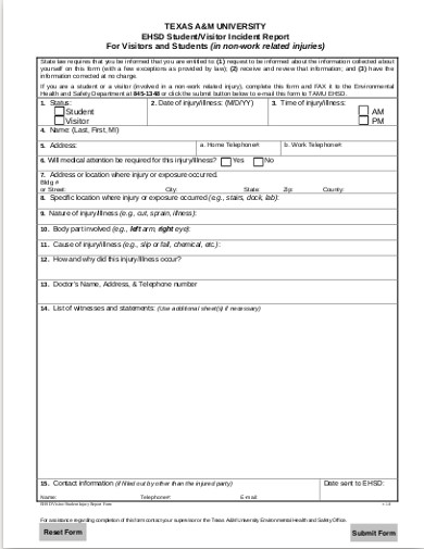 Student Incident Report - 21+ Examples, Format, Pdf | Examples