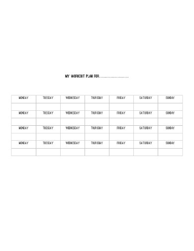 FREE 4 Workout Planner Examples Templates Download Now Examples