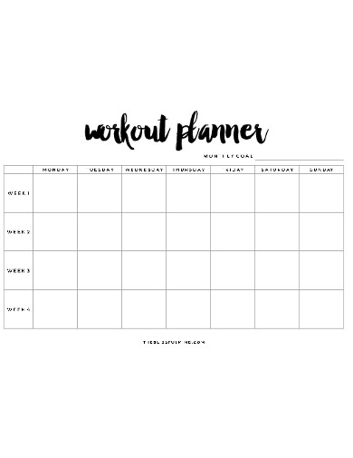 FREE 4 Workout Planner Examples Templates Download Now Examples