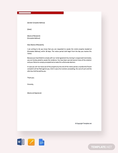 Apartment Notice To Vacate 9 Examples Format Pdf Examples