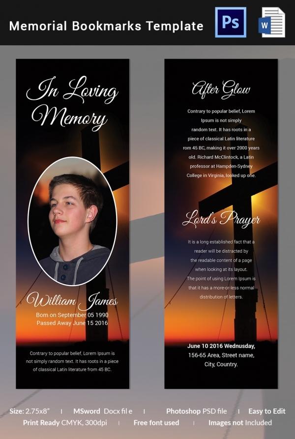 Memorial Bookmark - 12+ Examples, Format, Pdf | Examples