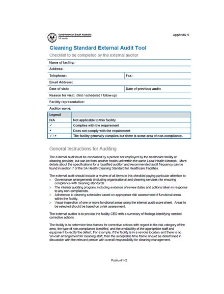 Cleaning Audit Form - 10+ Examples, Format, Pdf | Examples