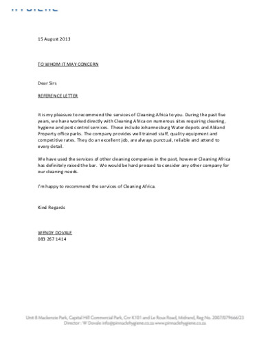 Company Reference Letter - 15+ Examples, Format, Sample | Examples