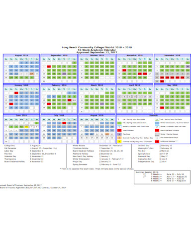 College Calendar - 18+ Examples, Format, Pdf | Examples