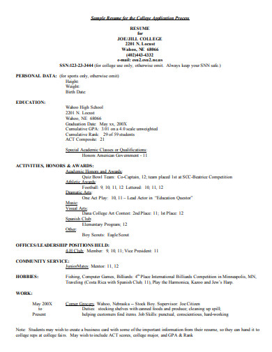 College Resume - 15+ Examples, Design, Word, Pages, Photoshop ...