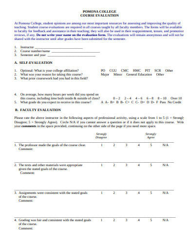 Course Evaluation - 13+ Examples, Format, Pdf | Examples