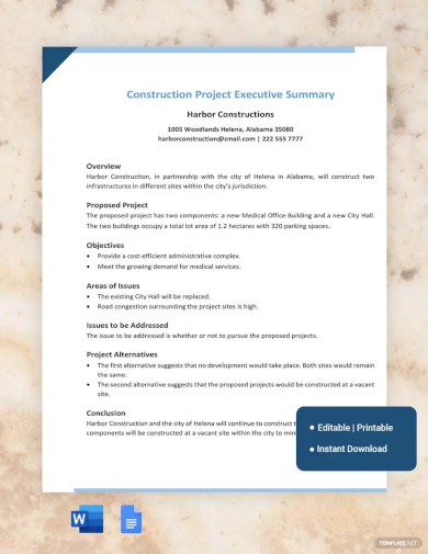 Project Executive Summary - 17+ Examples, Format, Pdf | Examples