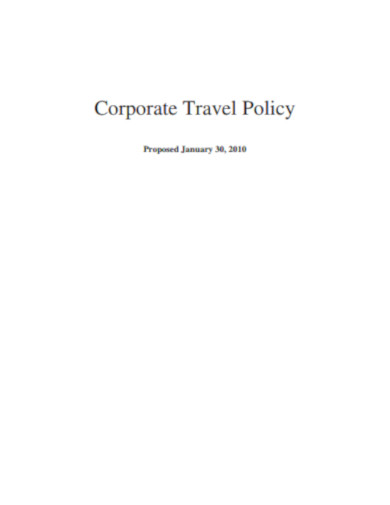 Corporate Travel Policy - 9+ Examples, Format, Pdf | Examples