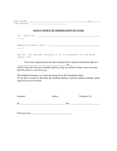End of Lease Letter To Tenant - 9+ Examples, Format, PDF