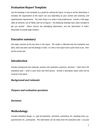 Evaluation Report 17 Examples Format Pdf Examples
